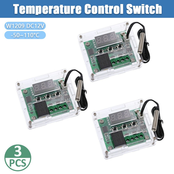 1/3PCS Temperature Controller Module with Case, XH W1209 Display Digital Thermostat Module with ...