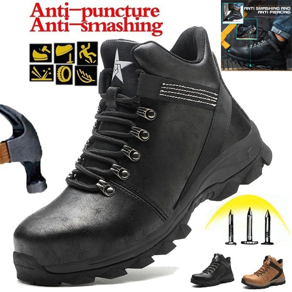 Men's anti-smashing, wear-resistant, high-top labor insurance shoes ...