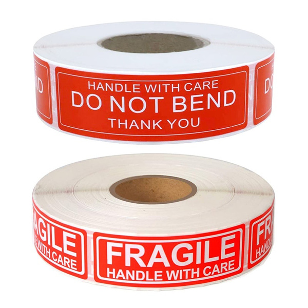 150pcs/Roll Warning Labels Sticker Do Not Bend - Thank You Fragile Self ...