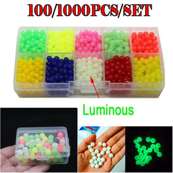 100/1000Pcs Round Mixed Color Beads Fishing Luminous Beads Floats for ...