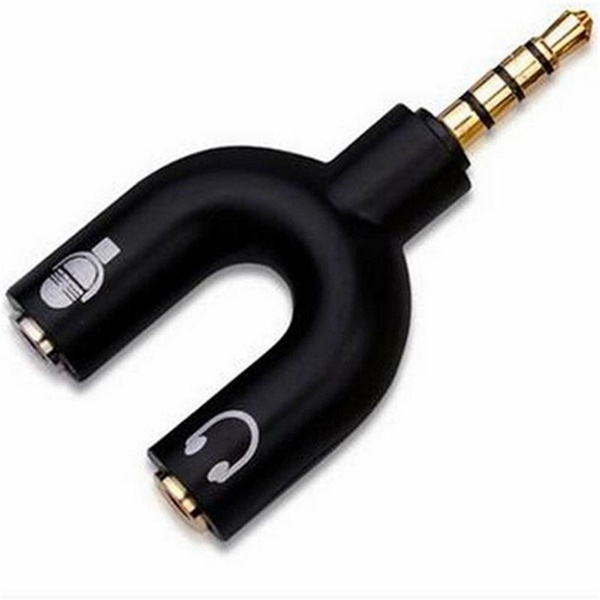3.5mm Stereo Splitter Audio to Mic Headset Jack Plug Y Adapter | Wish