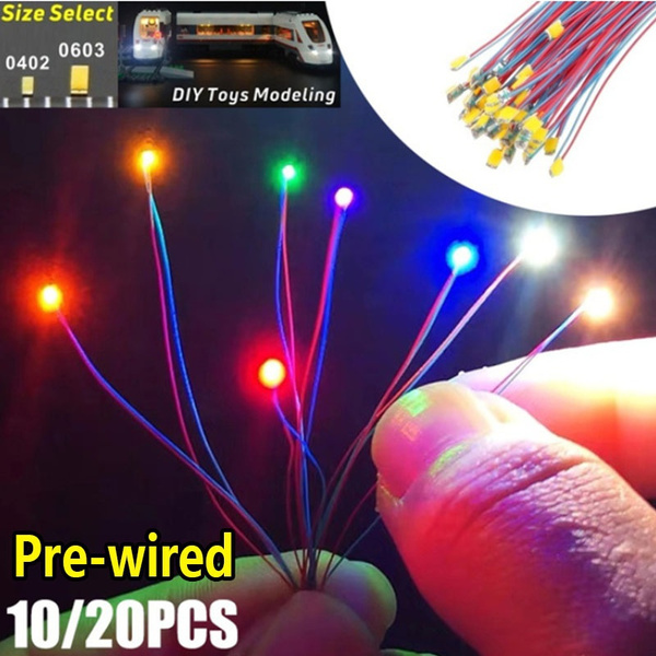 20/10pcs Pre-wired 0402 0603 0805 1206 SMD LEDs Pre Soldered Hobby ...