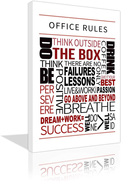 Inspirational Office Wall Art Office Rules Inspiring Painting Prints on ...