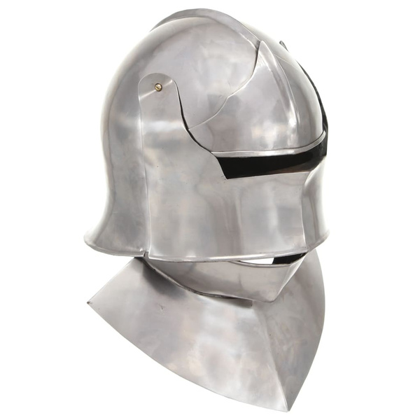 Medieval Knight Helmet Antique Replica LARP Silver Steel Antiker Helm ...