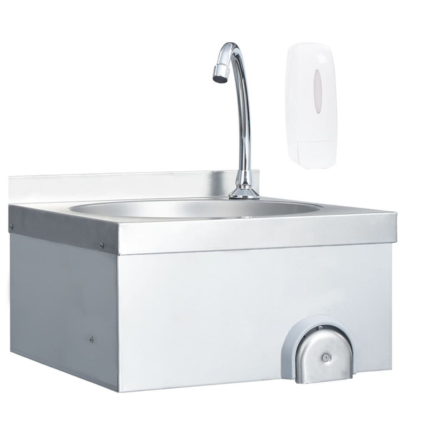 Hand Wash Sink with Faucet and Soap Dispenser Stainless Steel ...