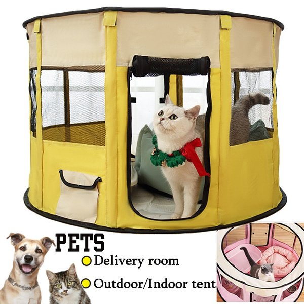 Portable Foldable Pet Delivery Room Feeding House Playpen Exercise ...