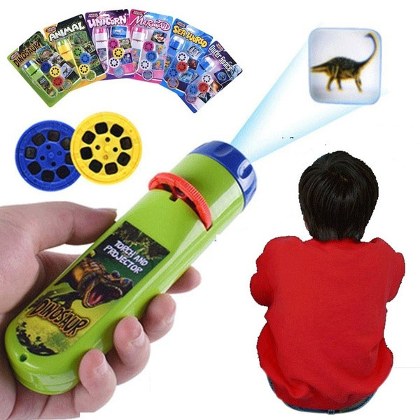 2021 Projection Flashlight Kids Projector Light Cute Cartoon Toy Animal ...