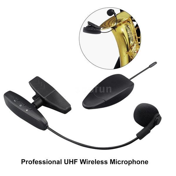 Ammoon Professional UHF Wire-less Saxophone Microphone Brass Instrument ...