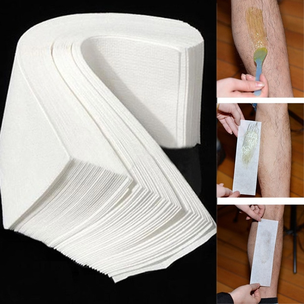 100 Pcs/roll Hair Removal Wax Strip Depilatory Nonwoven Paper Hair ...