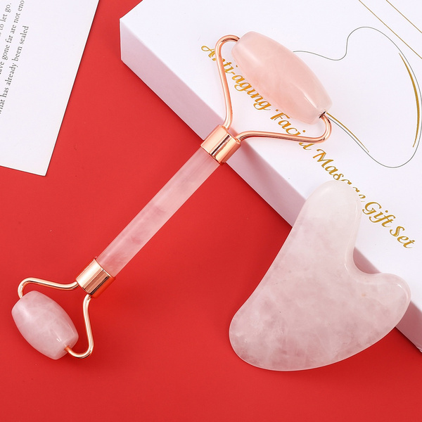 Portable Rose Quartz Facial Massage Crystal Stone Face Lift Jade ...