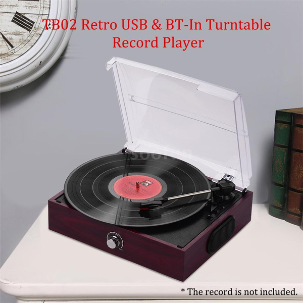 Muslady Retro USB & BT-In Turntable Record Player 3 Speed Vintage Style ...
