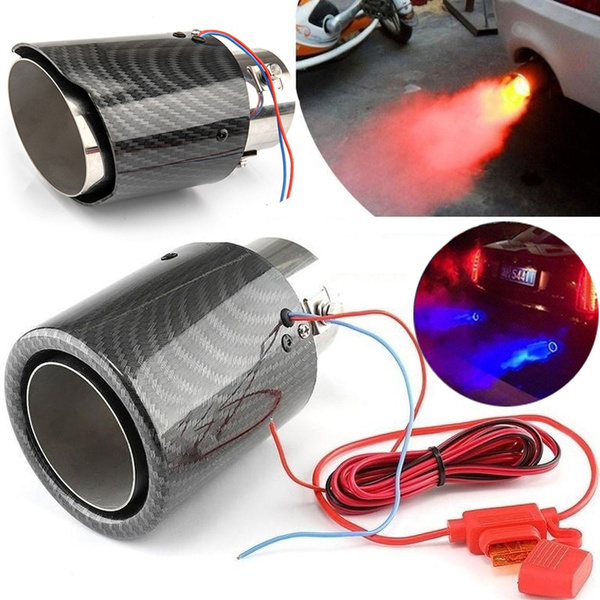 Led Light Car Exhaust Pipe Car Modified Single Outlet Exhaust Pipe Tail ...