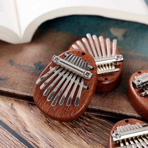 8 Keys Mini Kalimba Sansula Thumb Piano Mbira Solid Wood Portable ...