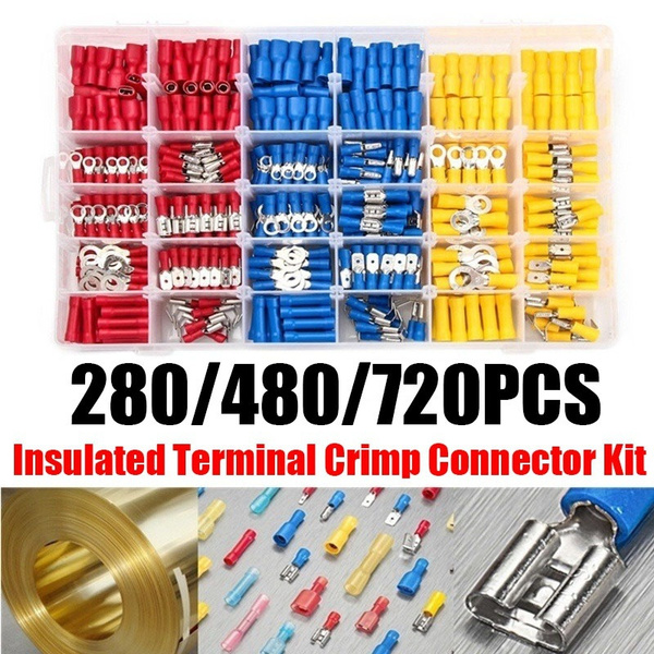 280/480/720PCS Insulated Cable Connector Electrical Wire Assorted Crimp ...