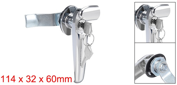 Level Handle Cam Lock, Zinc Alloy Chrome Finished L Shape w Keys MS308 ...
