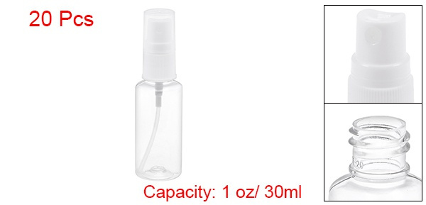 Fine Mist Spray Bottle, 1 oz/ 30ml Plastic Spray Clear Bottles w ...