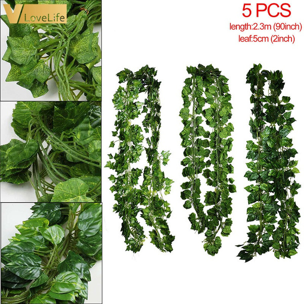 2020 Artificial Ivy Leaf Plants Fake Foliage Flowers Vine Hanging ...