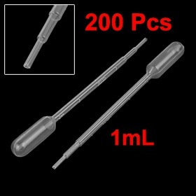 200 Pcs 1mL Disposable Graduated Liquid Transfer Pasteur Pipette ...