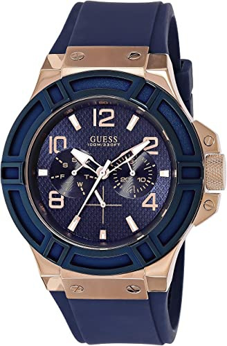 Guess W0247G3 Multi-Function Blue Dial Blue Silicone Men's Watch | Wish