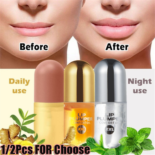 1/2Pcs Day Night Lips Enhancer Serum Lip Plumper Moisturizing Lip Oil ...