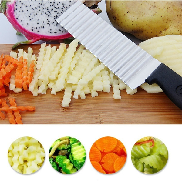 Potato cutter potato chip cutter stainless steel serrated blade | Wish