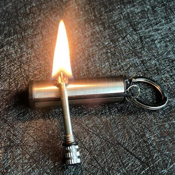 1/2/3 PCS Steel Fire Starter Flint Match Lighter Keychain Camping ...