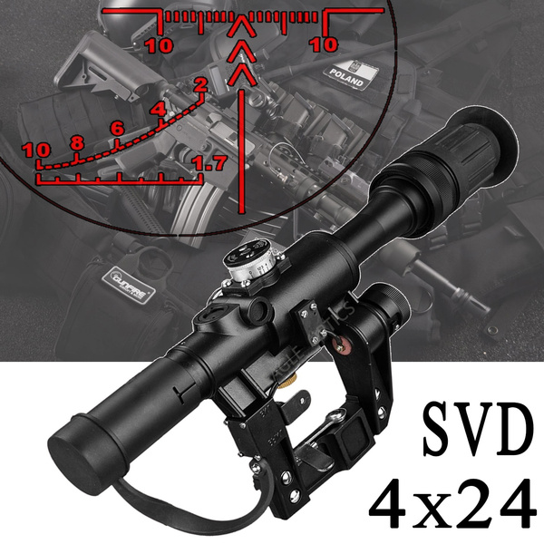 SVD 4X24 Red Illuminated Hunting Riflescope Glass Reticle Tactical ...