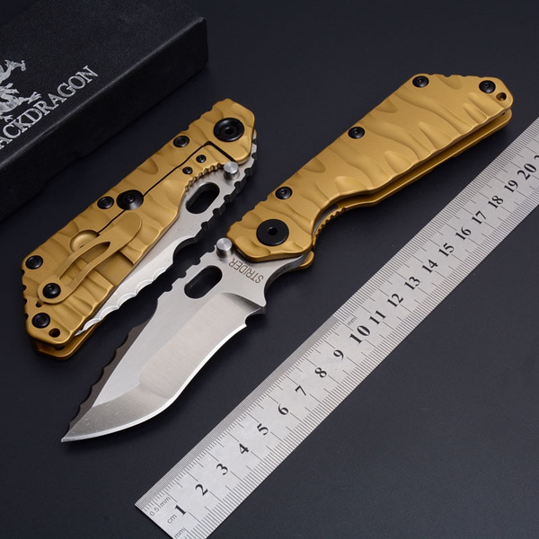 Black Dragon Edition Golden Lion Tactical Folding Knife Outdoor folding knife Tactical Folding ...