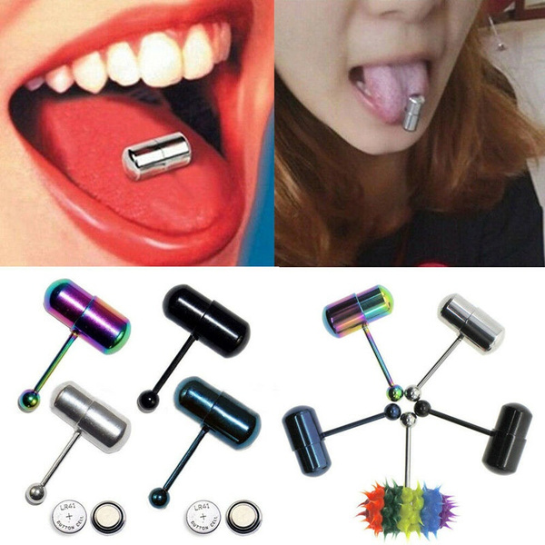 Multi Colors Vibrating Tongue Bar Ring Stud Body Piercing Jewelry ...