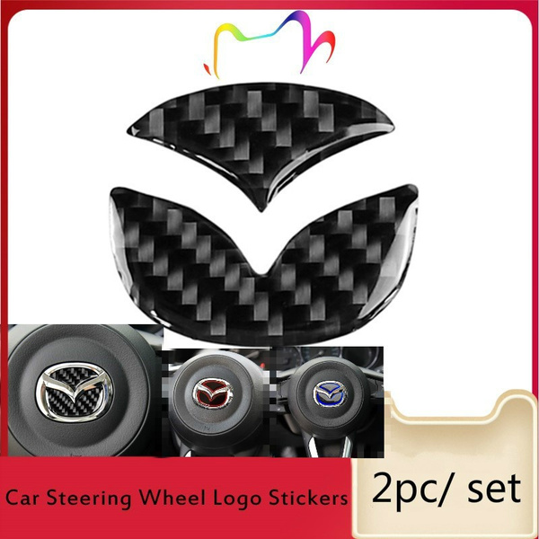 Car Steering Wheel Logo Stickers Carbon Fiber Auto Decorative Styling ...