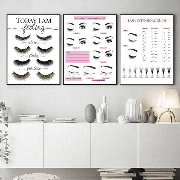 Canvas poster Wall Art Eyelash Extension Style Guide Posters and Prints ...
