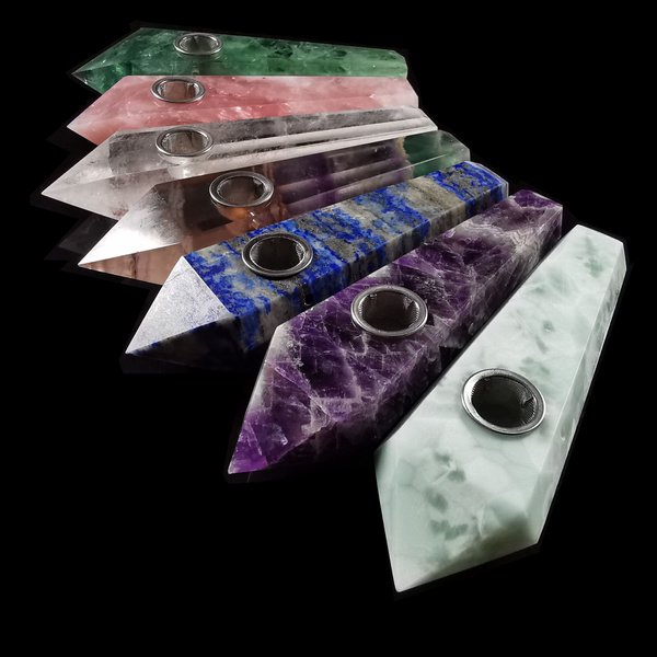 Quartz crystal wand points smoking pipe,gemstone crystal pipes, Hand ...