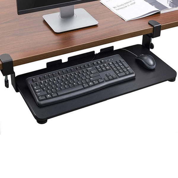 Keyboard Tray 65cm Ergonomic Clamp Mount Under Desk Mount Slide Tray ...