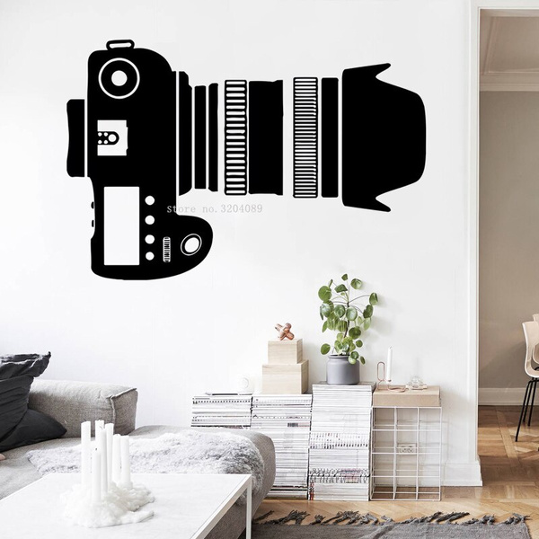 Photo Camera wall Stickers Photography Studio glass door window Sign ...