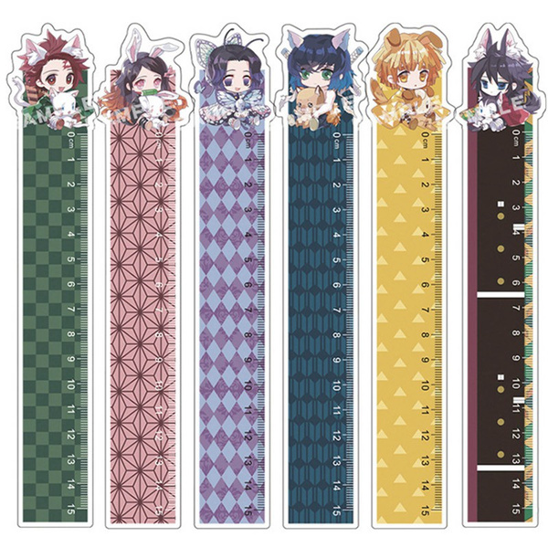 Demon Slayer Kimetsu No Yaiba Anime Kawaii Cute Ruler Stationery Anime ...
