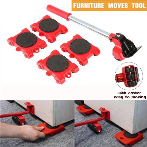 5pcs/set Furniture Mover 4 Move Roller + 1 Wheel Bar for Home Shop ...