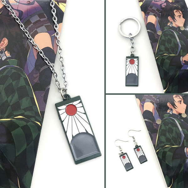 Demon Slayer: Kimetsu No Yaiba Anime Keychain Square Pendant Necklace ...