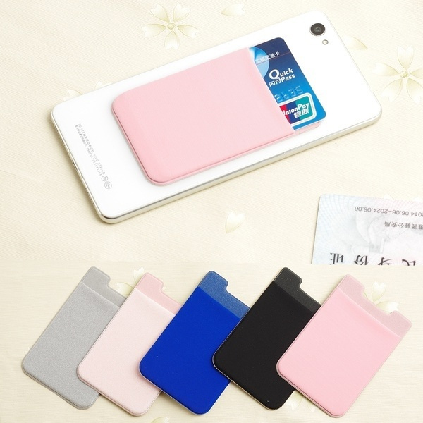 Elastic Mobile Phone Wallet Credit ID Card Holder Pocket Adhesive ...