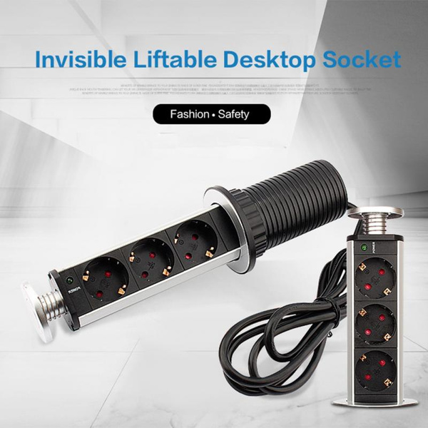 Electrical Tensile Power Outlet Plug Worktop Desk Home Pull USB Pop Up ...
