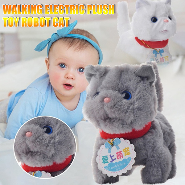 Baby Electronic Dolls Cute Pets Sound Control Robot Cats Dog Stand Walk ...
