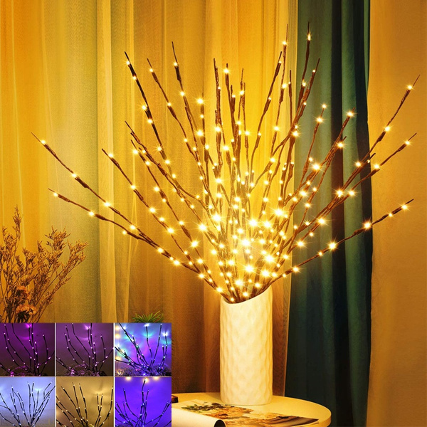 Led Branch Light Battery Operated Lighted Branch Vase Filler Willow ...