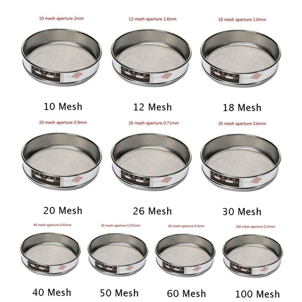 10 100 Mesh 2 0 15mm Aperture Lab Standard Test Sieve Stainless Metal 10-100-mesh-2-0-15mm-aperture-lab-standard-test-sieve-stainless-metal