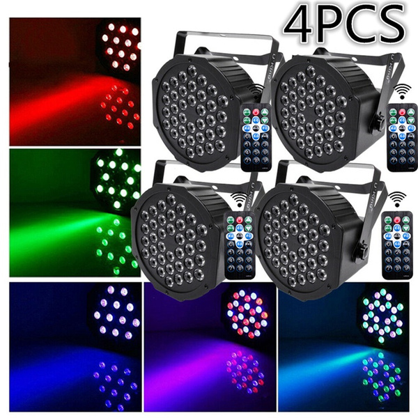 4X 36LED 72W RGB DMX512 Stage Lighting PAR CAN Light Disco DJ Party ...