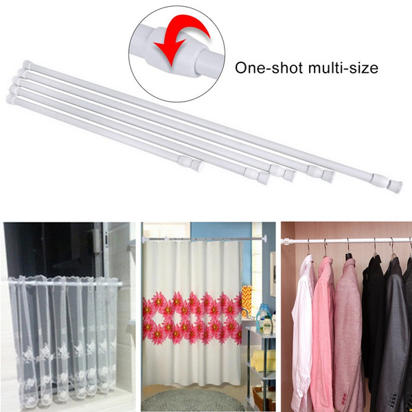 Adjustable Curtain Rod Metal Spring Loaded Bathroom Bar Shower ...