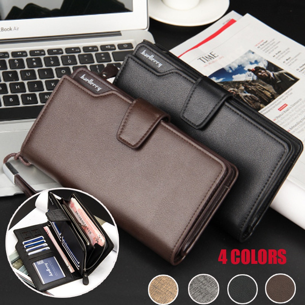 Men's Fashion Long Wallet Large Capacity PU Business Wallet Card Case ...