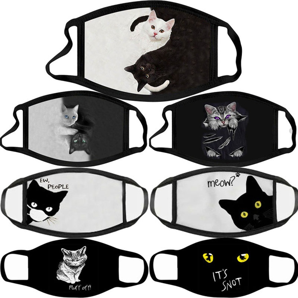 2021 Fashion New Cool Mask Men/Women Facemask 3d Tshirt Print Two Cat 0 ...