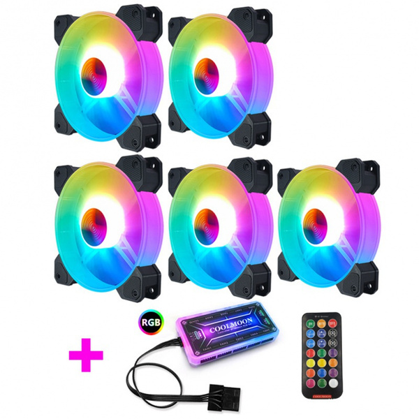 COOLMOON PC RGB Case LED Fan Computer Cooler Cooling 120MM PC Cooler ...