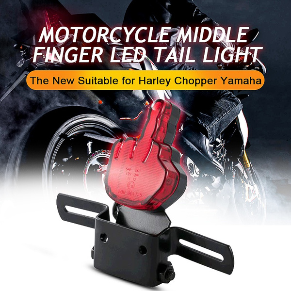 New 12V 5W Motorcycle Middle Finger LED Tail Light for Chopper Triumph ...
