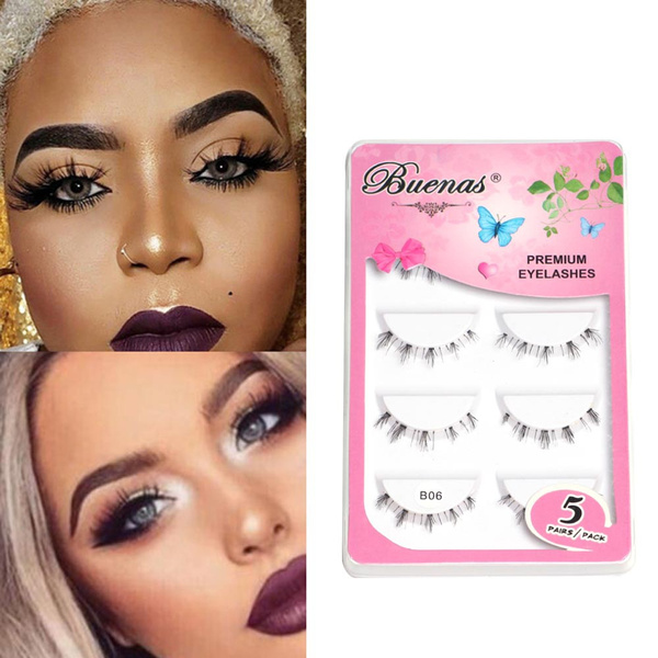 5 Pairs Lower Eyelashes Under Eye Lashes Soft Natural Handmade Clear ...
