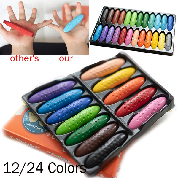 24 Colors Water Soluble Macaron Peanut Crayon Chalks for Kids Graffiti ...